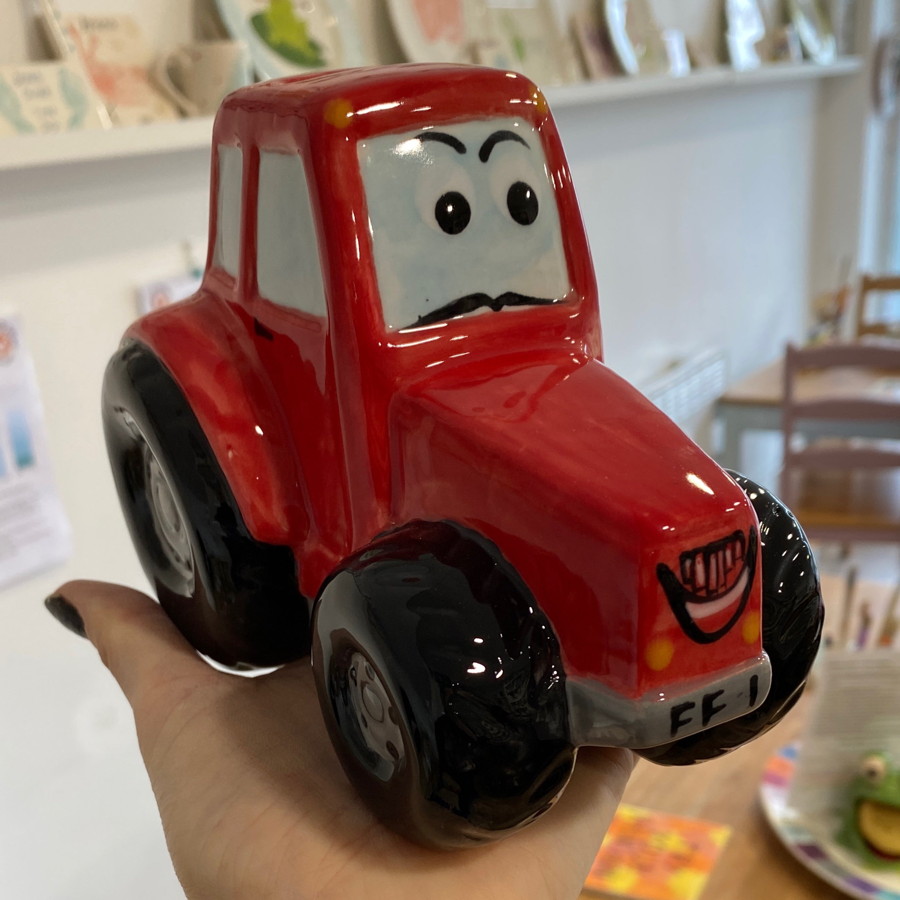 Money Box Tractor Fired Frog Pottery Cafe Money Box Tractor Fired Frog Pottery Cafe