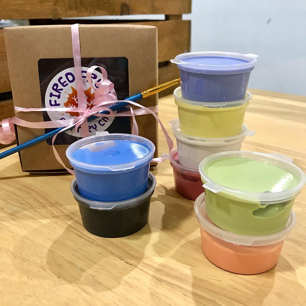 Large Paint Kit (8 paints) | Fired Frog Pottery Cafe