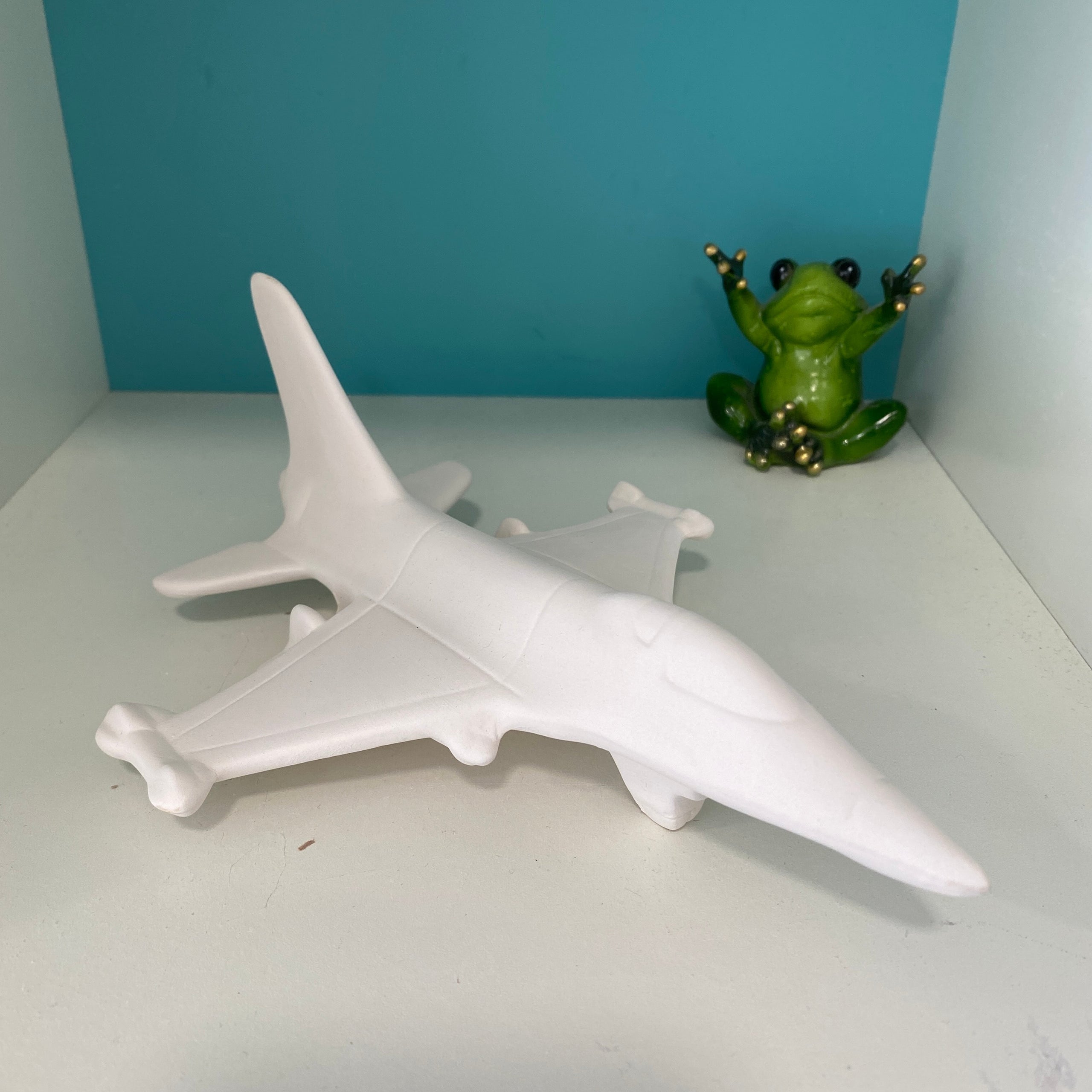 Fighter Jet Figurine | Fired Frog Pottery Cafe
