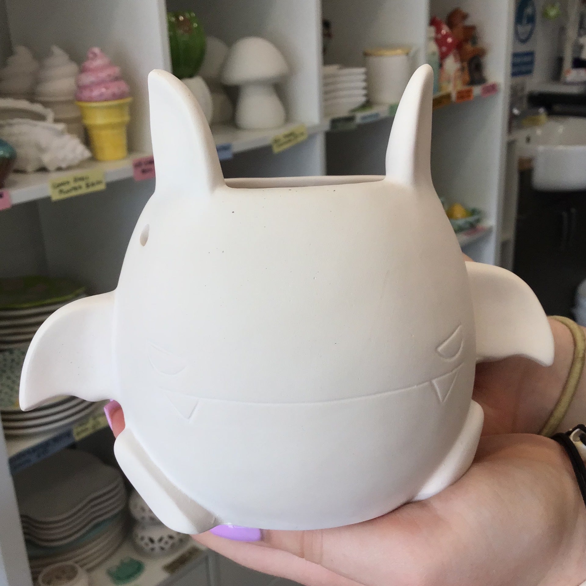 Planter - Bat | Fired Frog Pottery Cafe